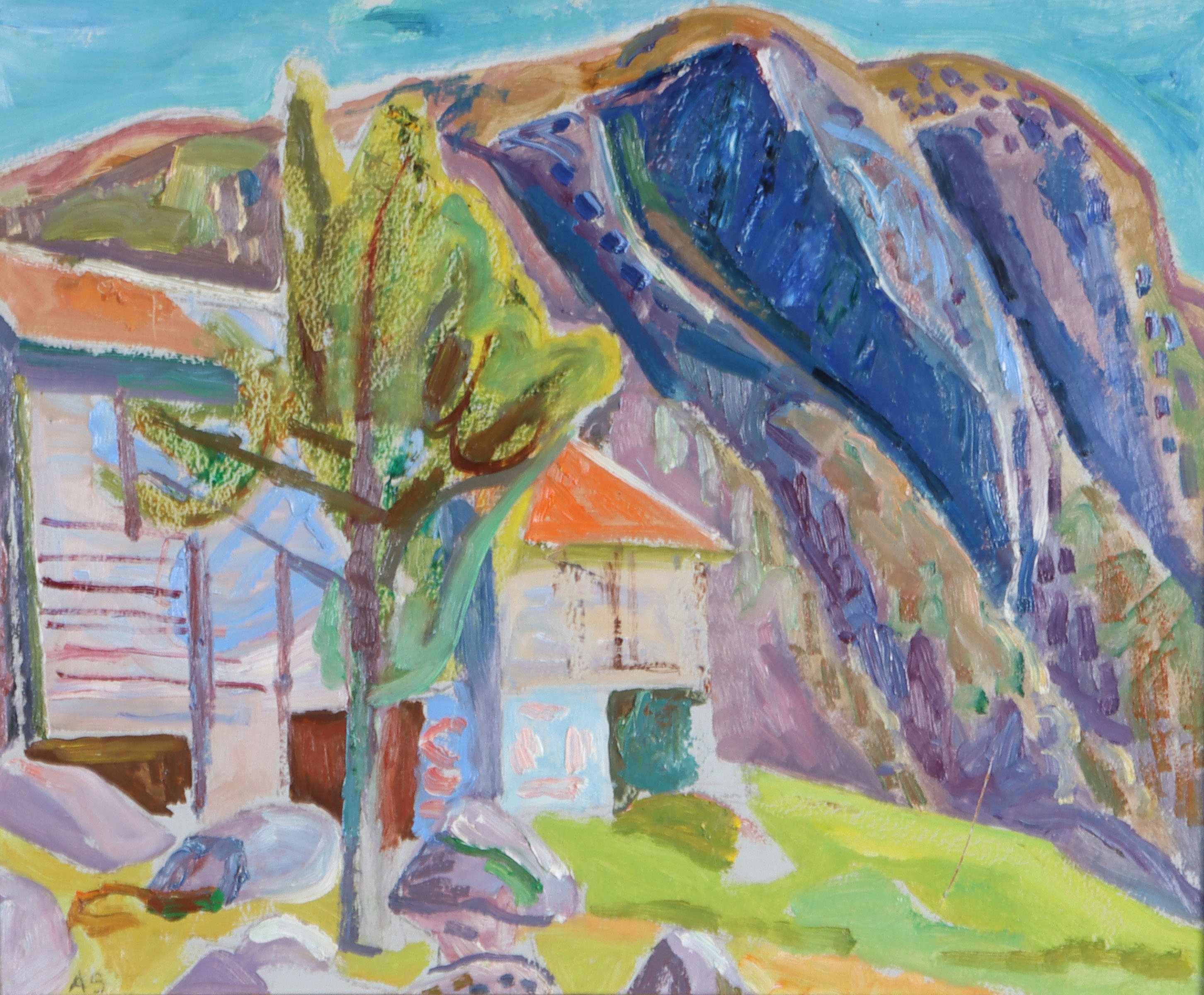 Aage Storstein, gård. Maleri. | Auksjon