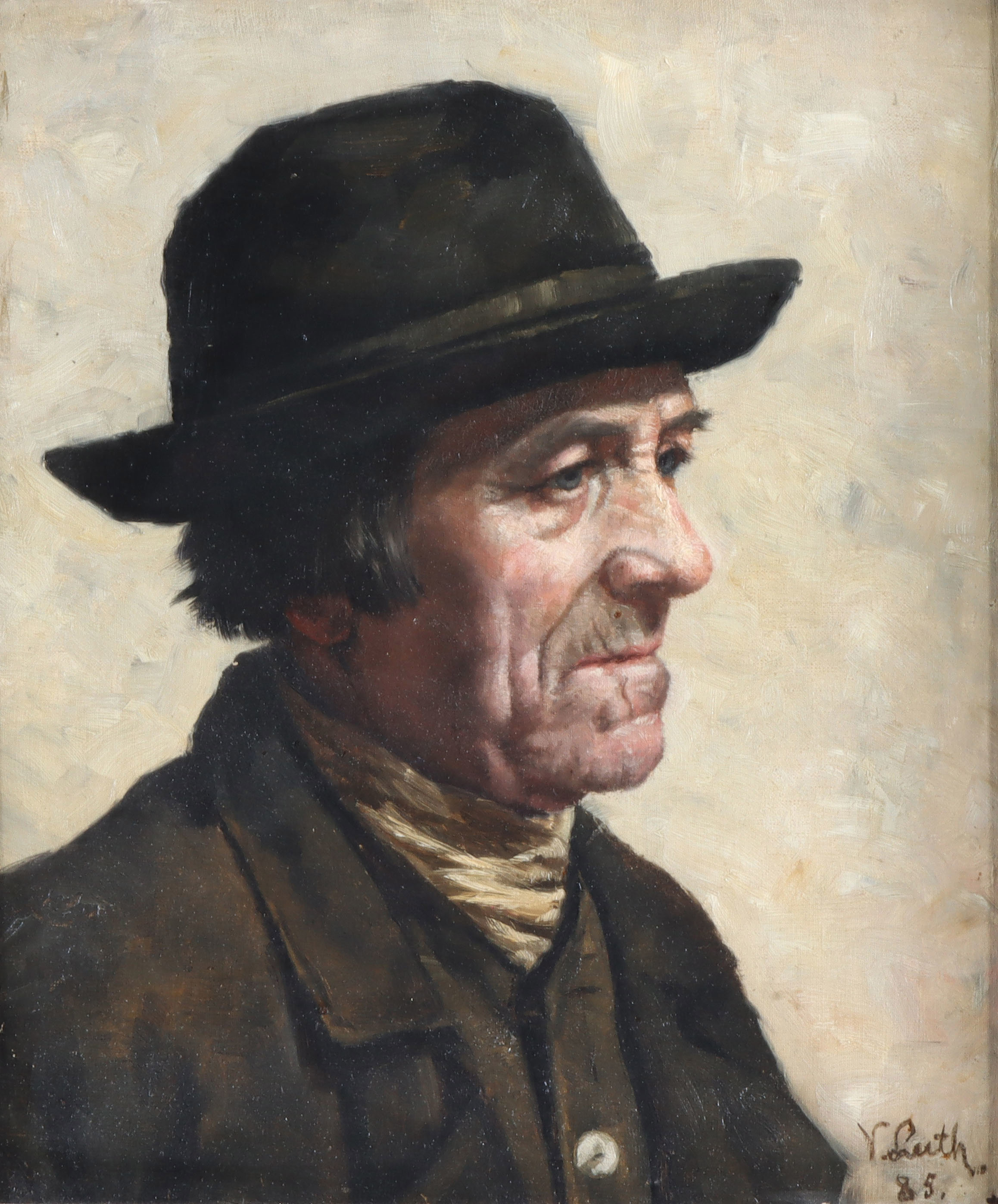 Valborg Luth, mann. Maleri. | Auksjon