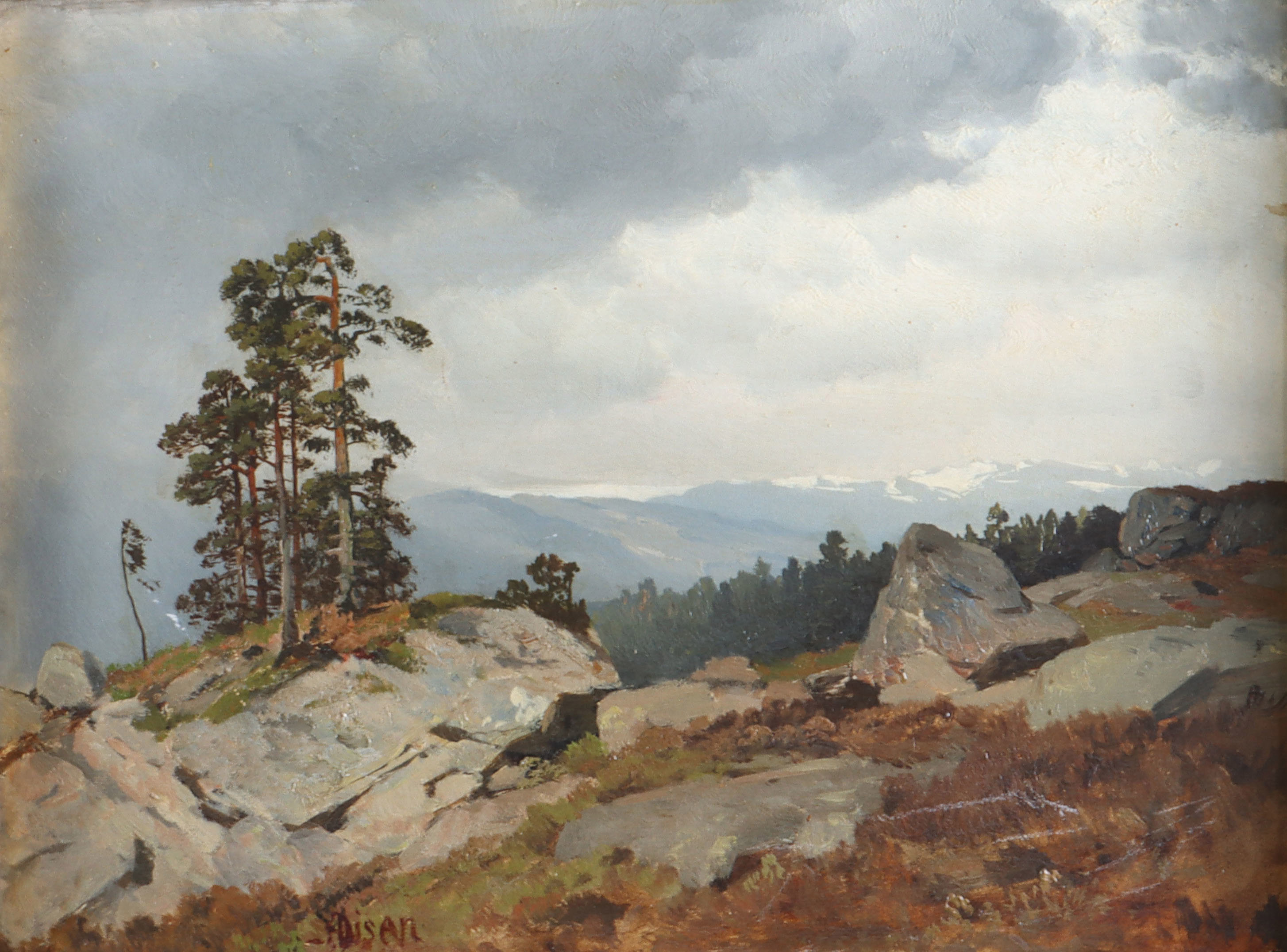 Andreas Disen, landskap. Maleri. | Auksjon